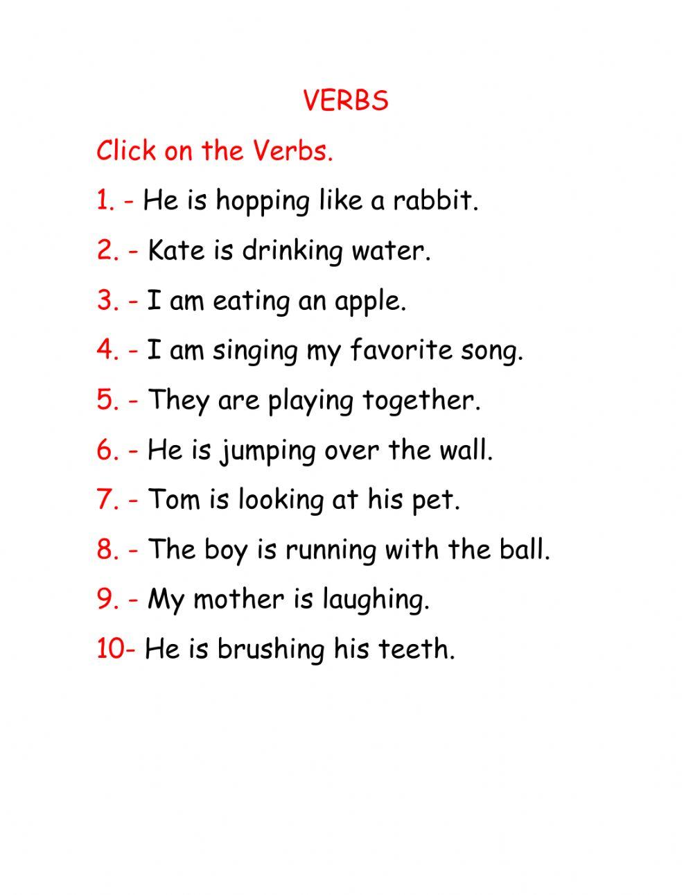 Verbs online exercise for 2nd | Live Worksheets