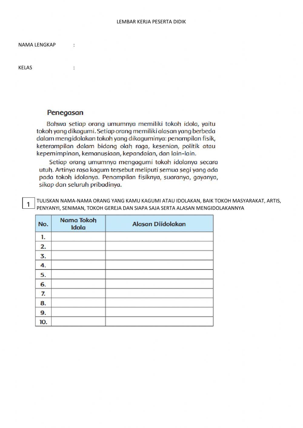 Lembar kerja kelas 6 worksheet | Live Worksheets