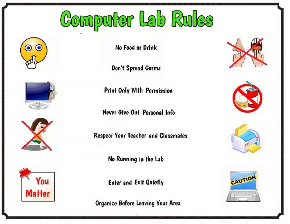 Computer Lab Rules Freebie Computer Lab Rules Element - vrogue.co