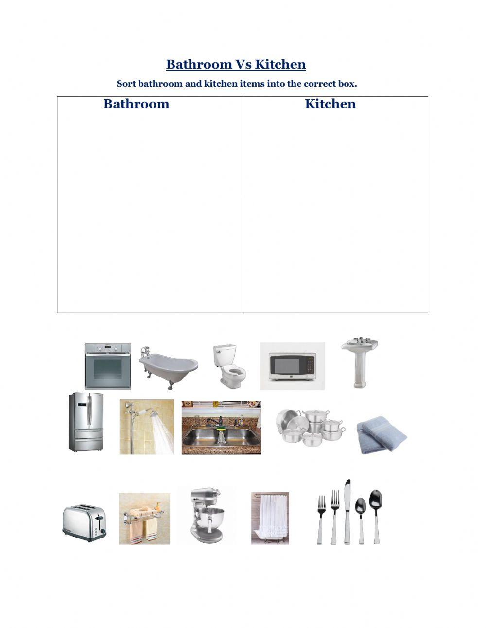 617573 | Bathroom vs Kitchen | mendezd4 | LiveWorksheets