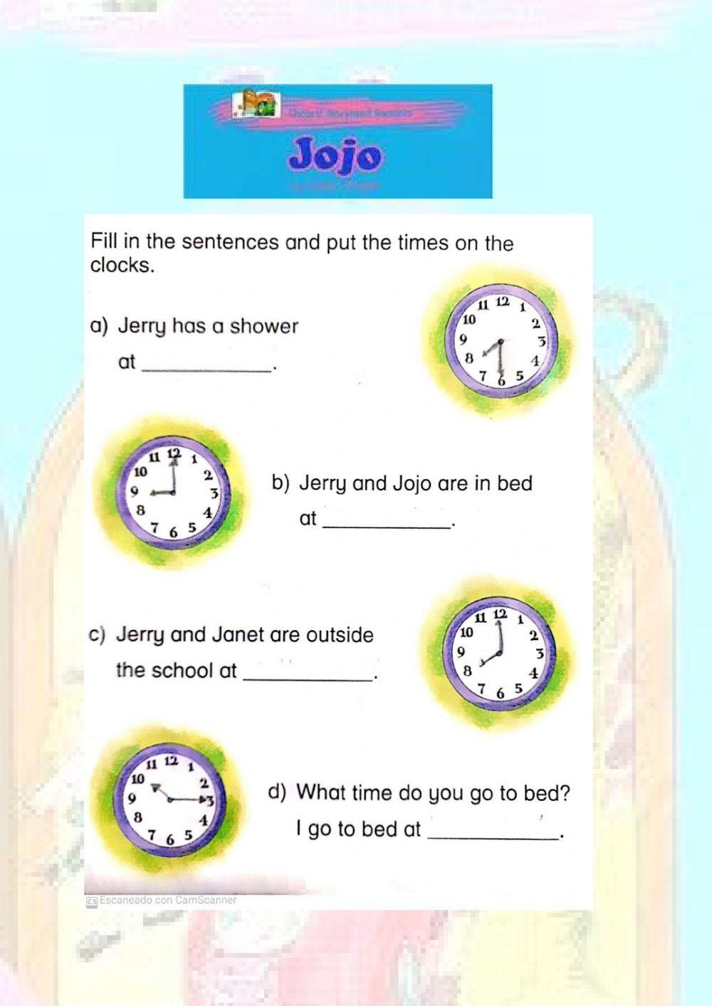 Jojo worksheet | Live Worksheets