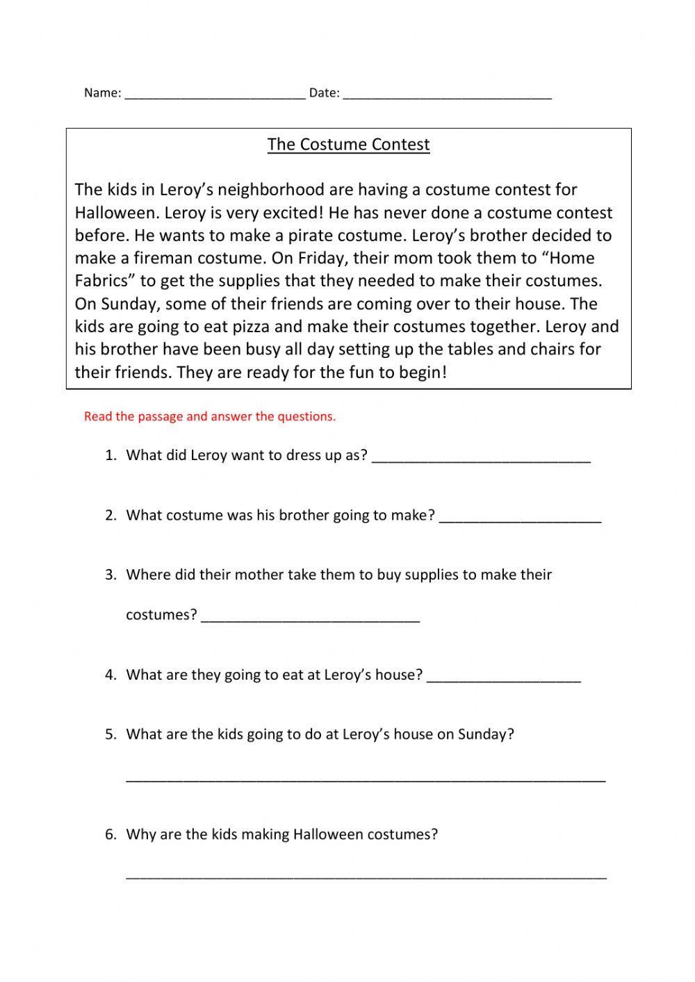 Reading Comprehension 618437 | Ms. Gierszewski Reading Comprehension 618437 | Ms. Gierszewski