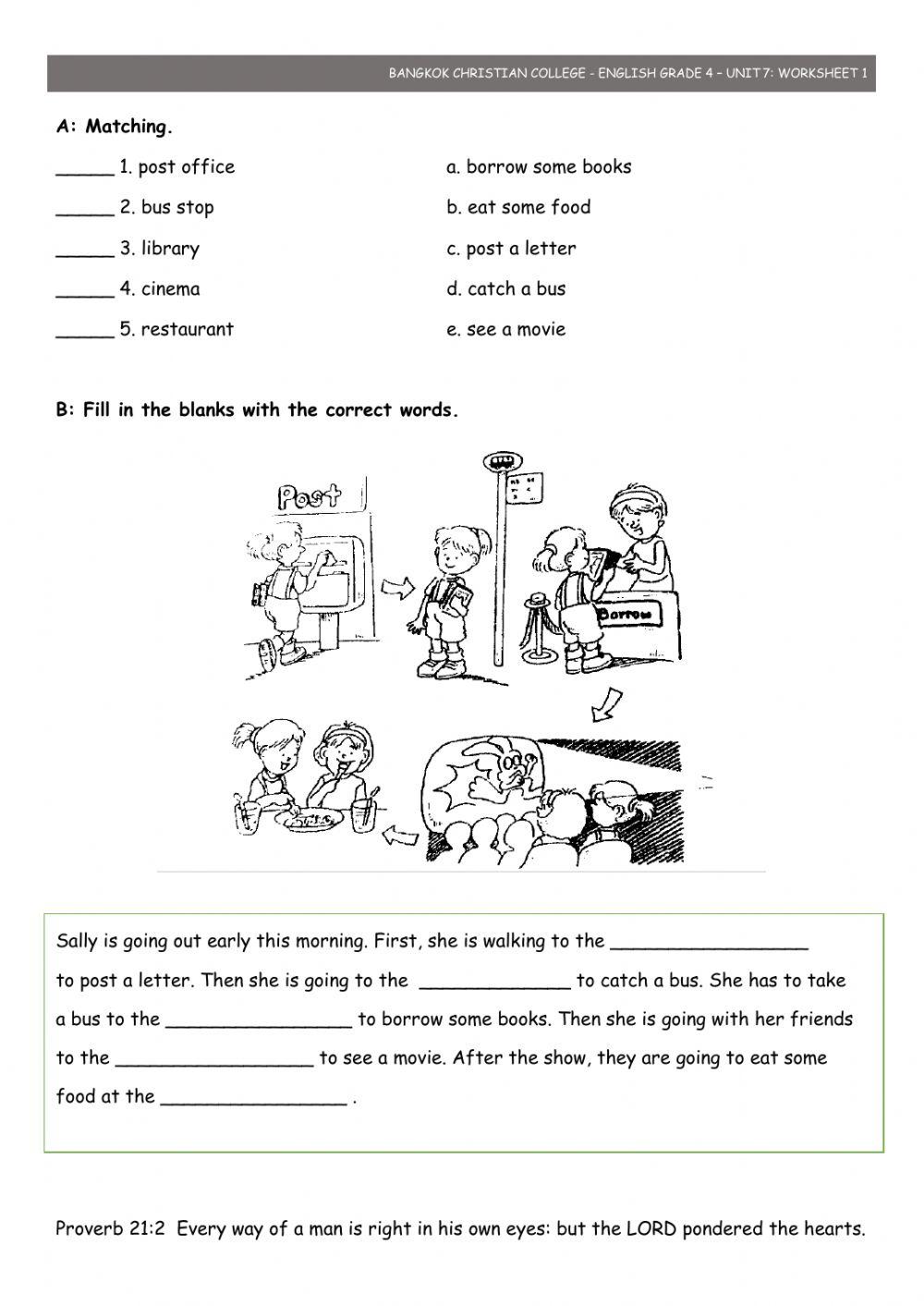 unit 7 worksheet 1 places 1747152 | kotchakorn