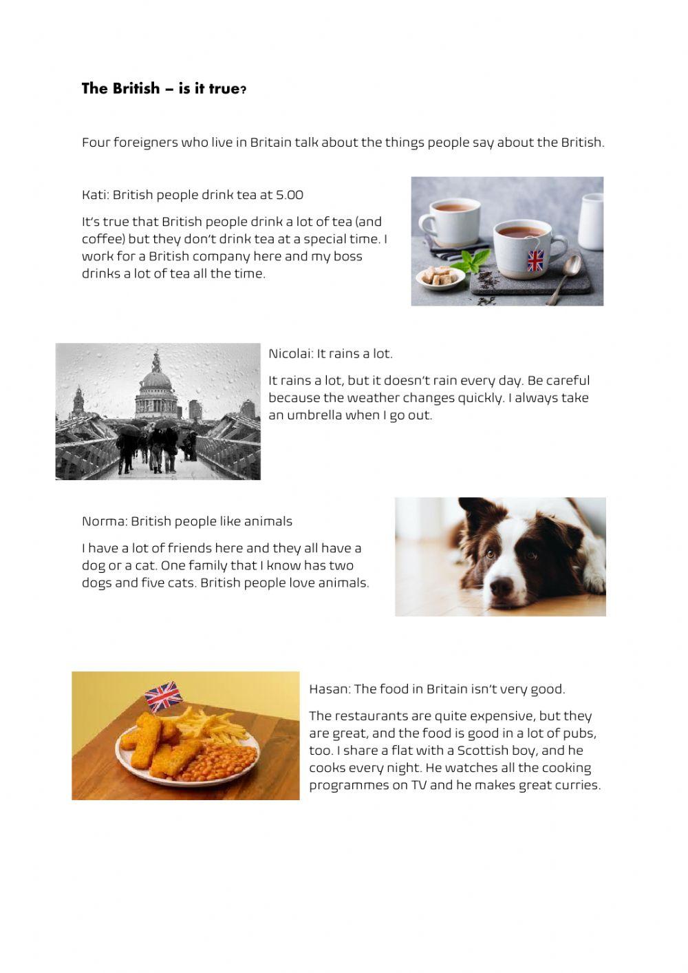 The British worksheet | Live Worksheets