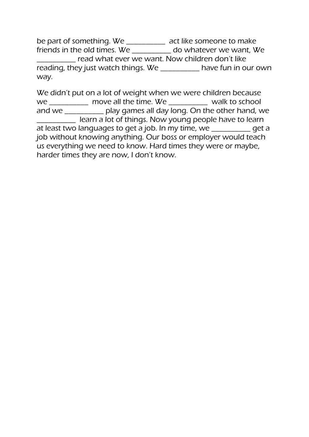 Had to, didn't … | Free Interactive Worksheets | 619070