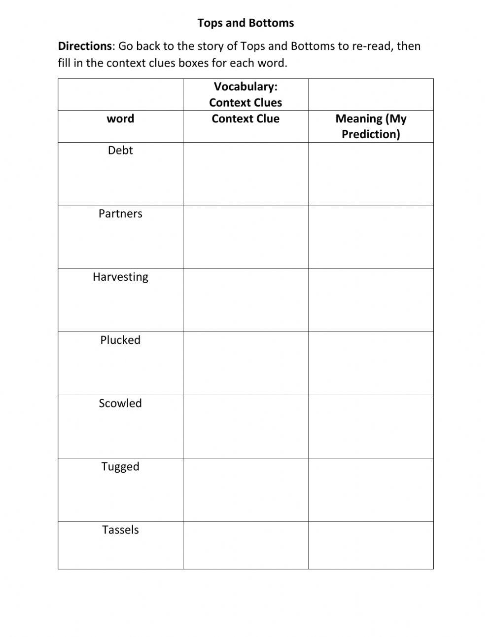Tops and Bottoms Vocabulary 010721 online exercise for | Live Worksheets