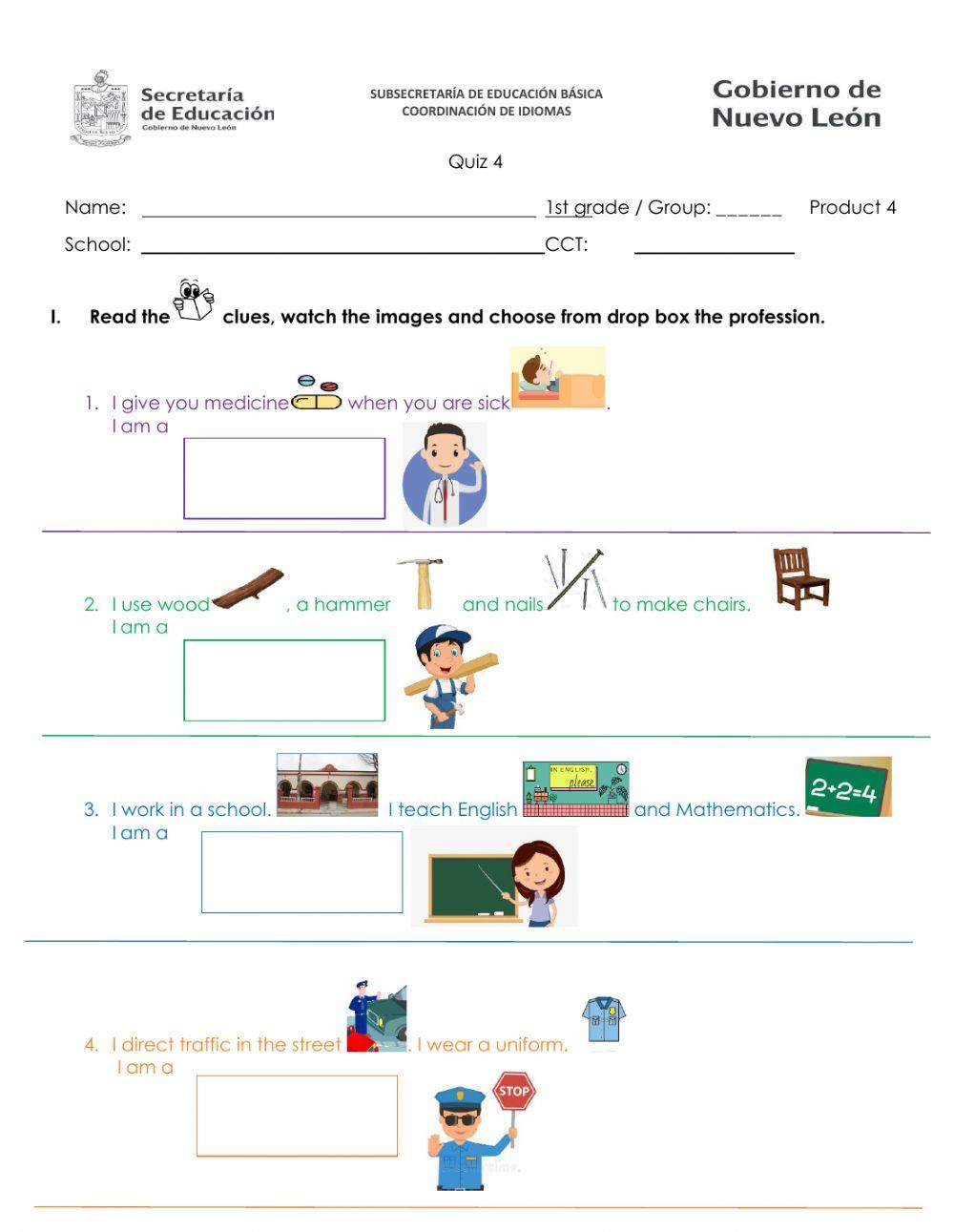 Product 4 Quiz 1st grade worksheet | Live Worksheets