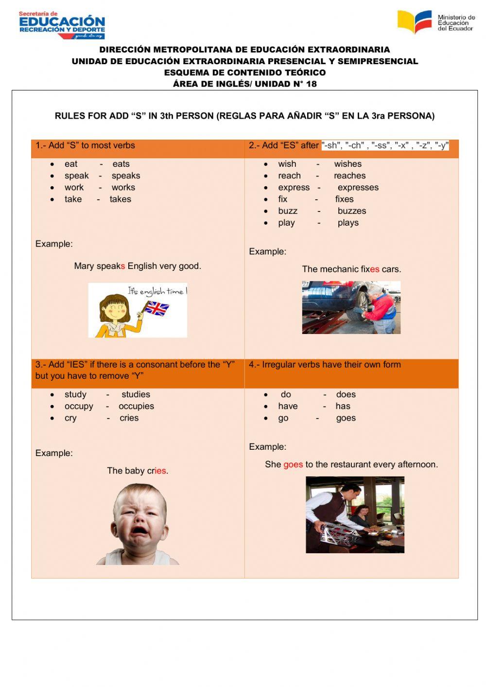 Presente simple | Free Interactive Worksheets | 619803