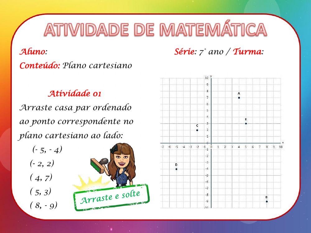 7 ideias de Plano cartesiano matemática, atividades de🎊 Explore as ...