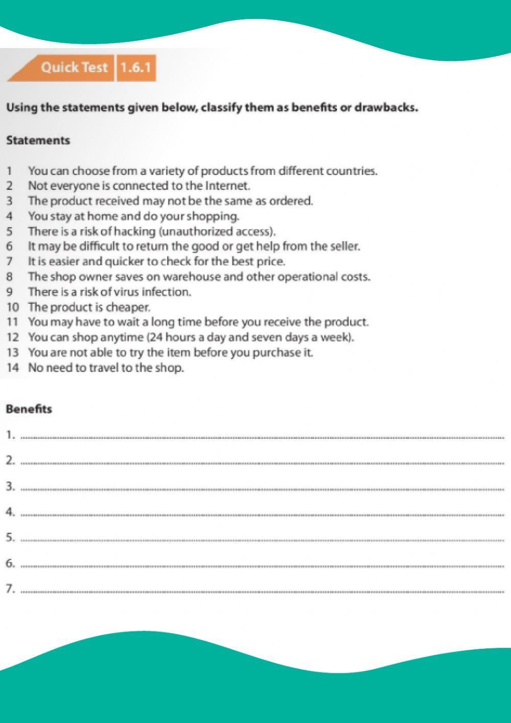 Uses of Computer activity for 7 | Live Worksheets