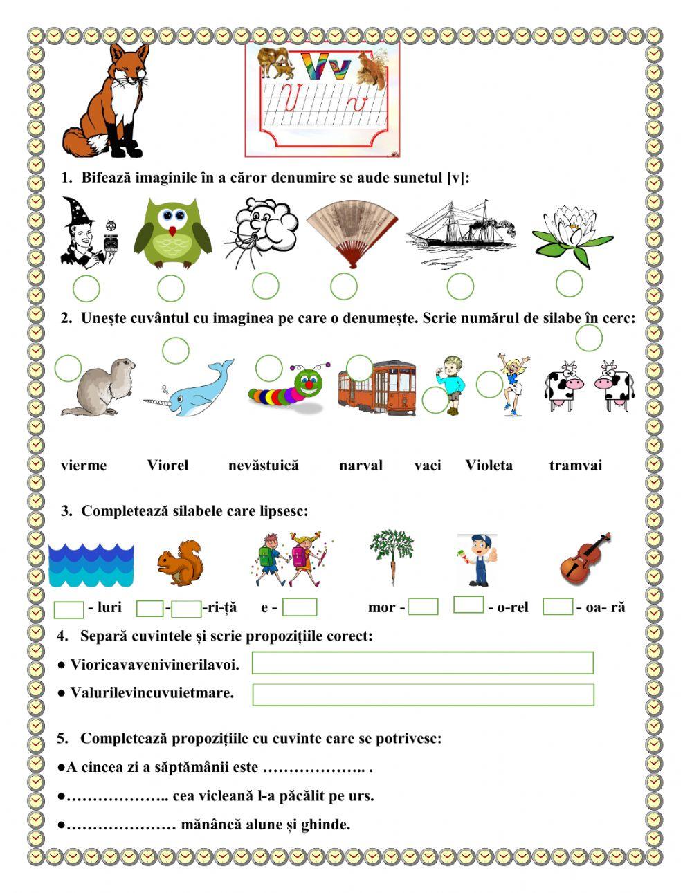 Sunetul și lite… | Free Interactive Worksheets | 620997