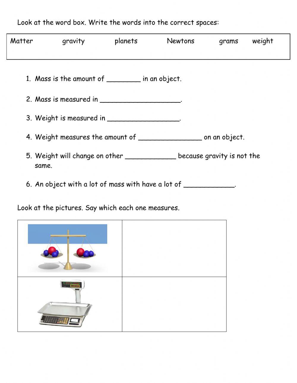 Weight high group worksheet | Live Worksheets