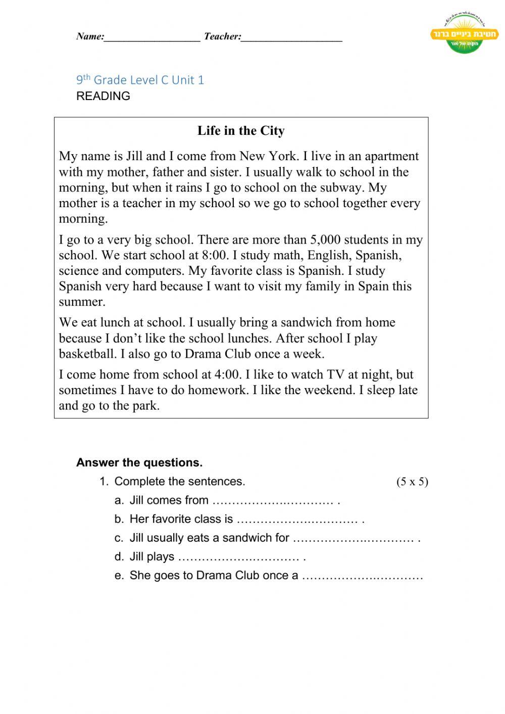 9th (gimel) Unseen Worksheet Live Worksheets, 49% OFF