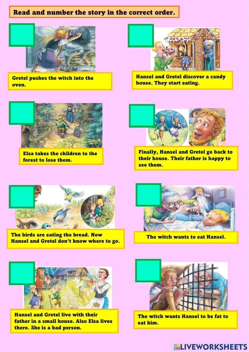 Hansel And Gretel Worksheets Sequence