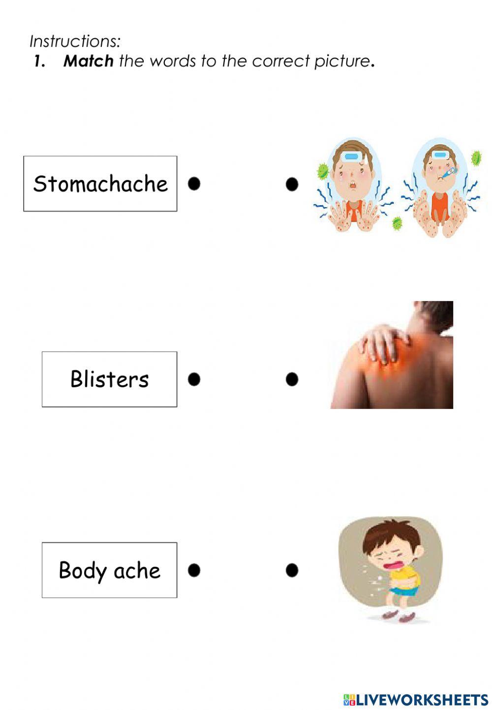 Common illnesses tier 1 part 1 worksheet | Live Worksheets