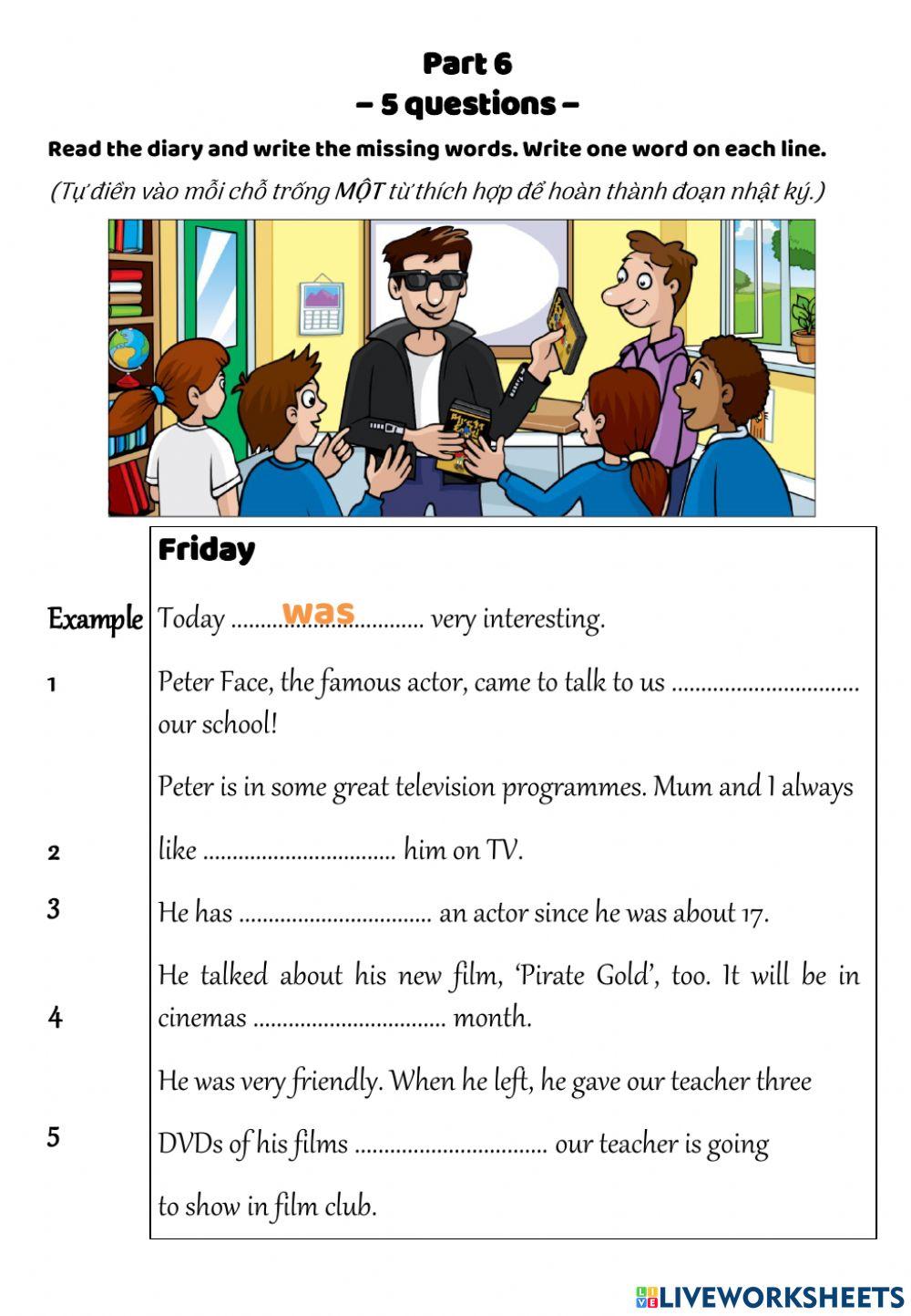 FLYERS TEST - WRITING READING online exercise for | Live Worksheets