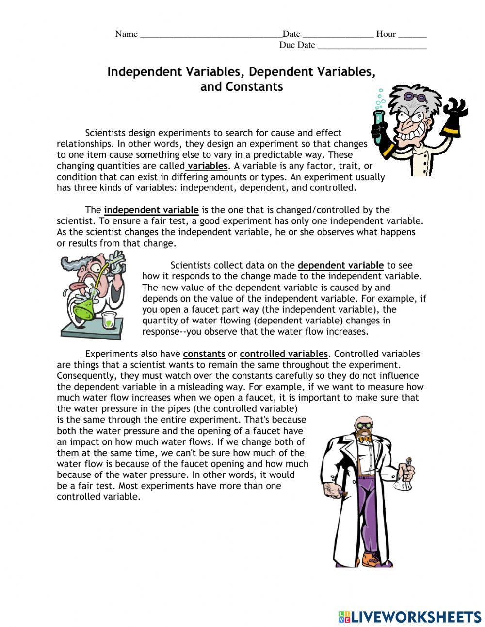 Grade 6 Variables 3423583 | Camille B | LiveWorksheets