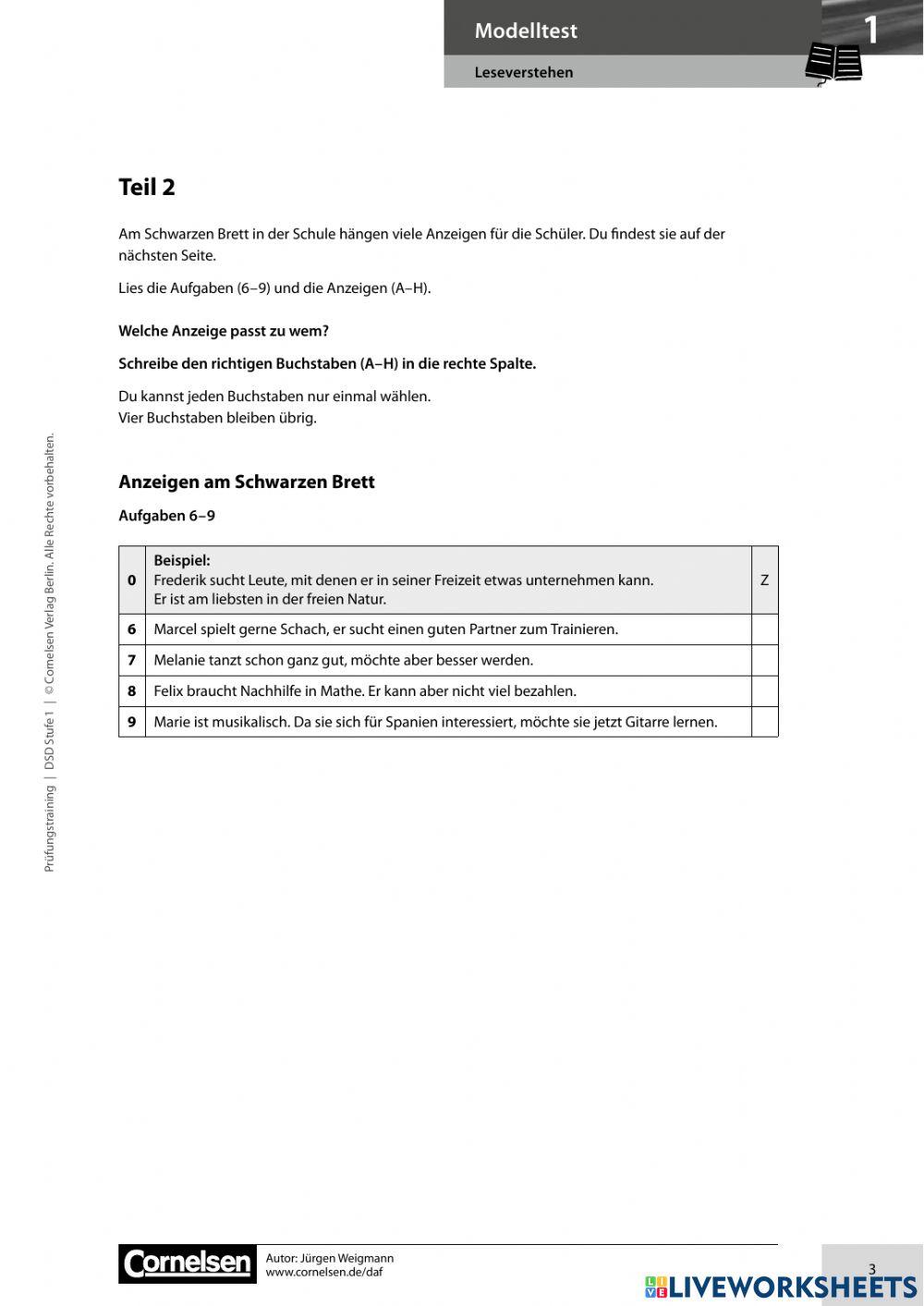 Dsd1 interactive worksheet | Live Worksheets