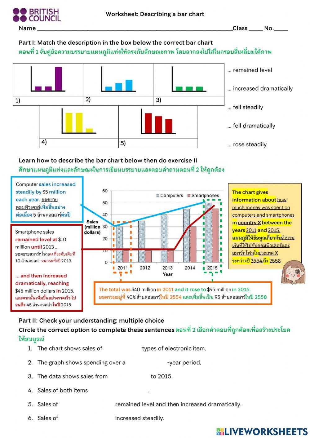 6731760 | Worksheet: Describe a bar chart Part 1 - 2