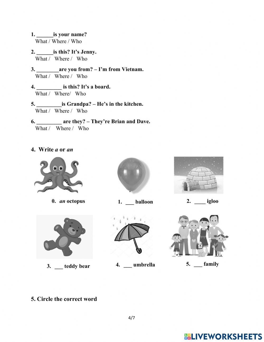 Test 1- G2 worksheet | Live Worksheets