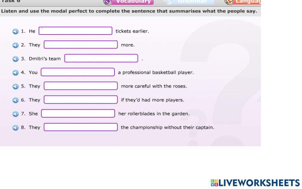 Verb interactive worksheet for A2 | Live Worksheets