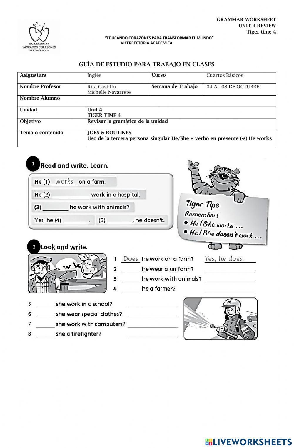 Jobs & Routines - worksheet 11 worksheet | Live Worksheets