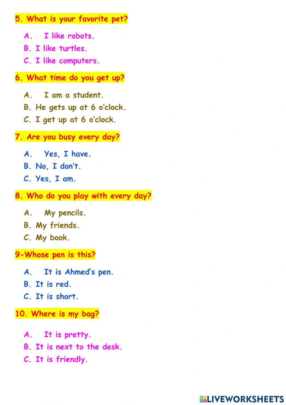 Kids-A2 p1 -Speakin - writing Final Test online exercise for | Live ...