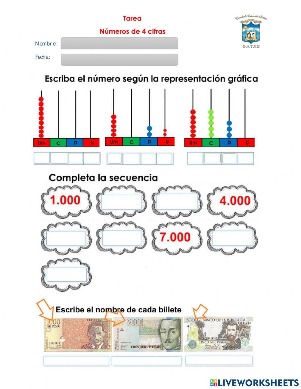 Matemática online exercise for Cuarto | Live Worksheets