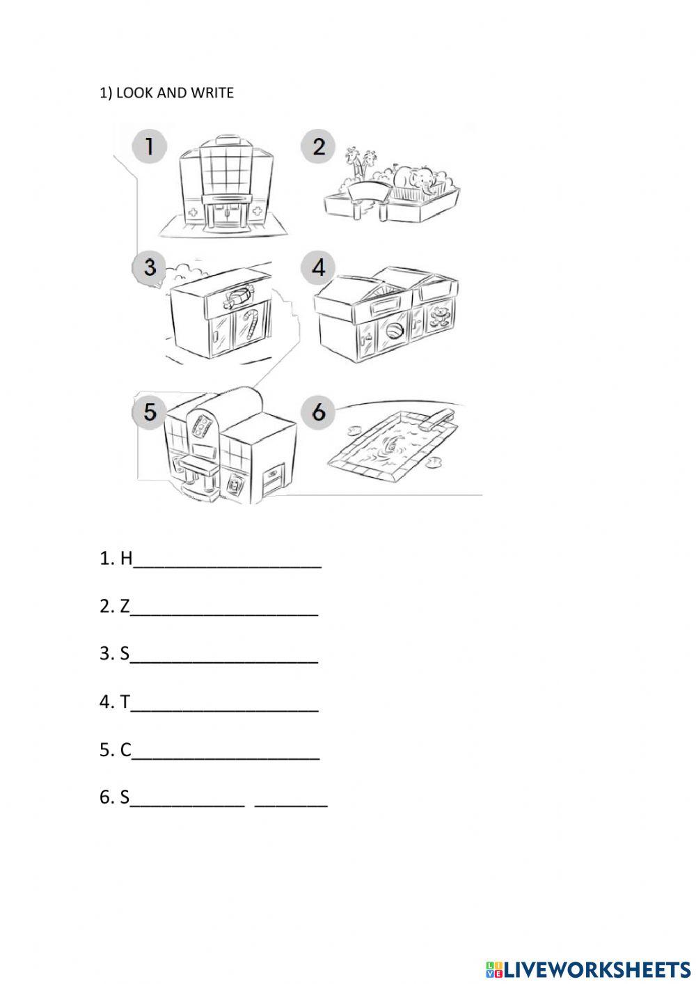 My town online exercise for Elementary 2 | Live Worksheets