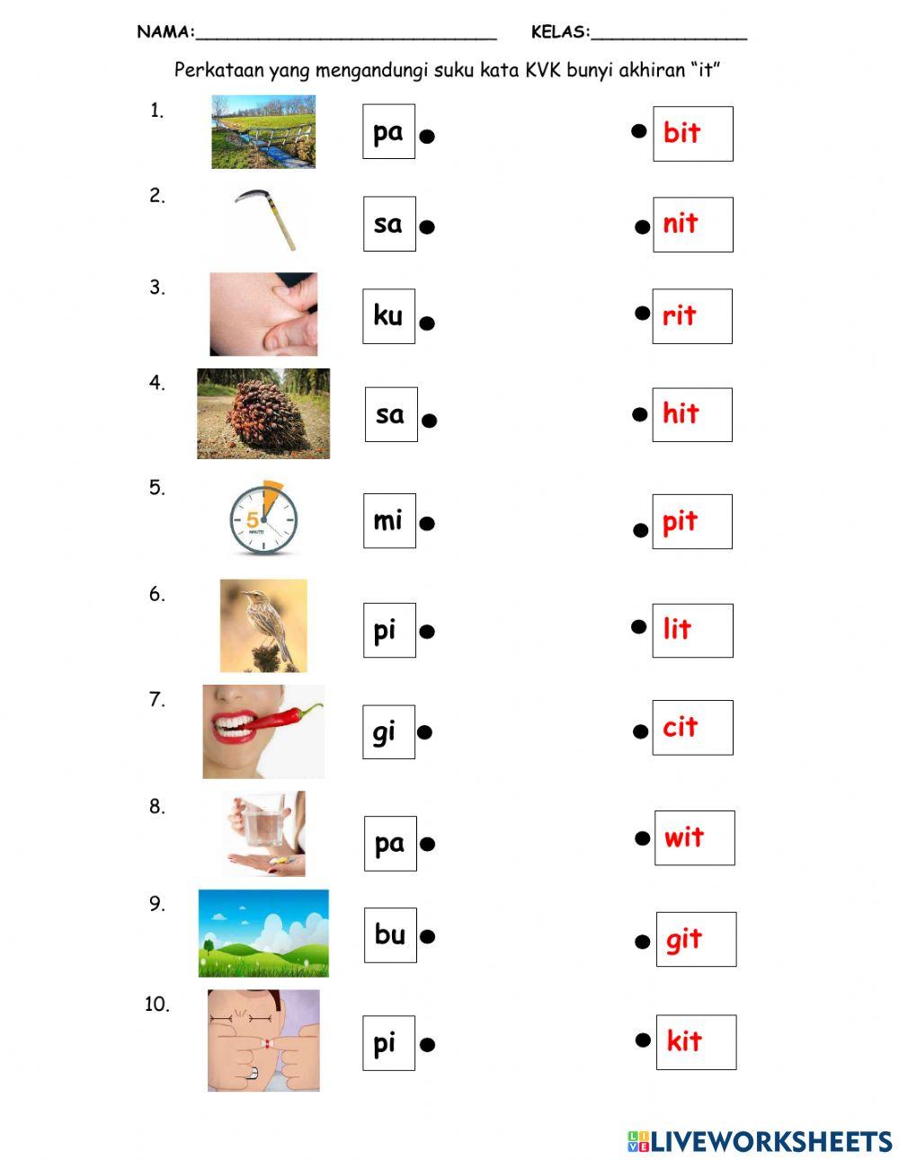 1505682 | Suku Kata kvk bunyi akhiran -it- | CikguXin