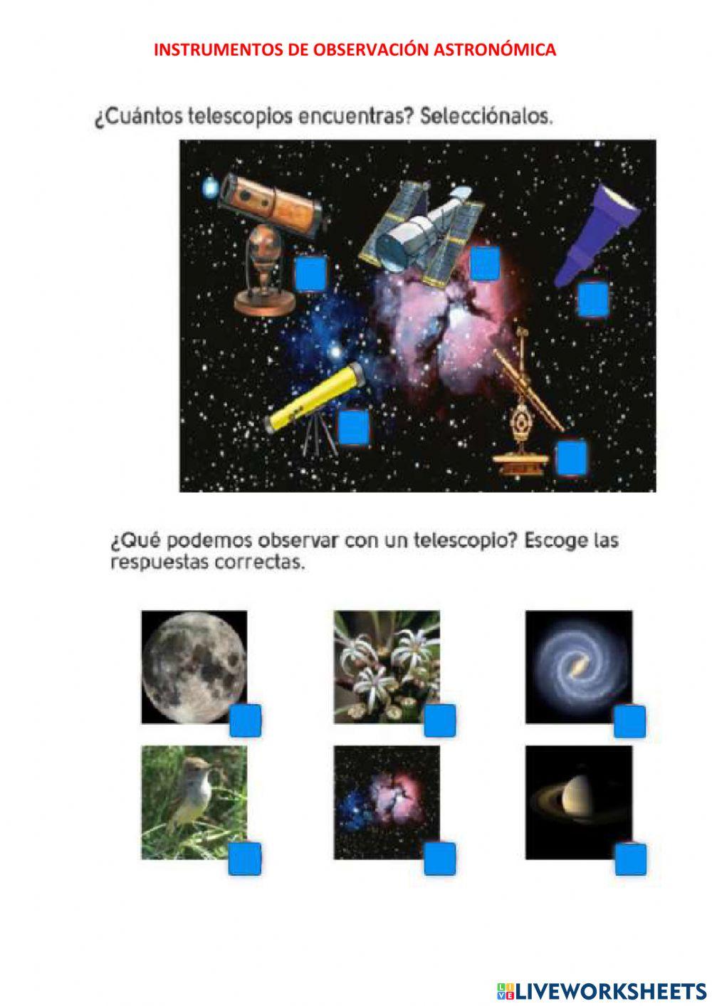 Telescopios worksheet | Live Worksheets