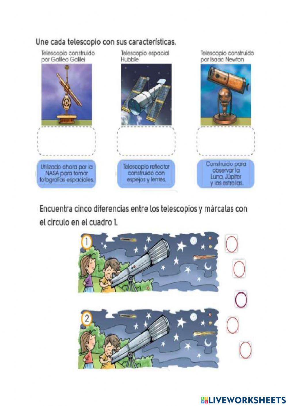 Telescopios | Free Interactive Worksheets | 1505710