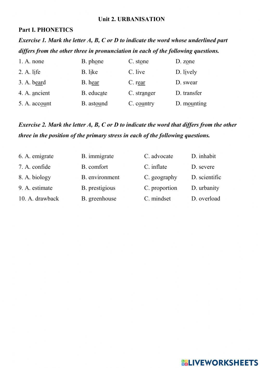Urbanization interactive worksheet | Live Worksheets