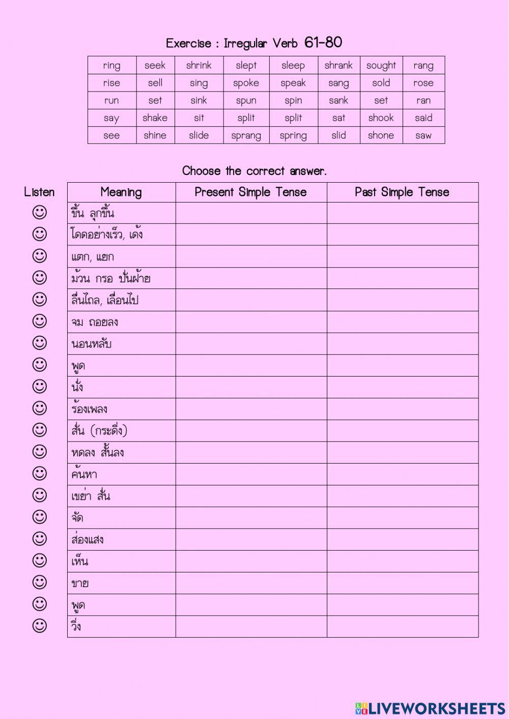 Exercise Mix Tense 2 worksheet | Live Worksheets