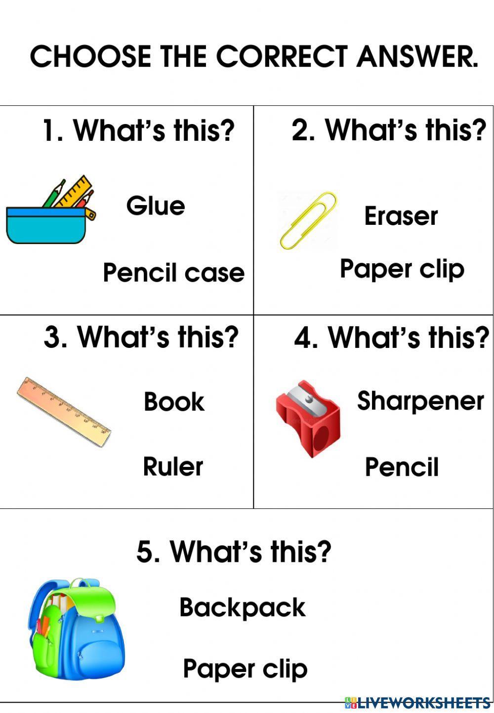 School things online exercise for kindergarten | Live Worksheets