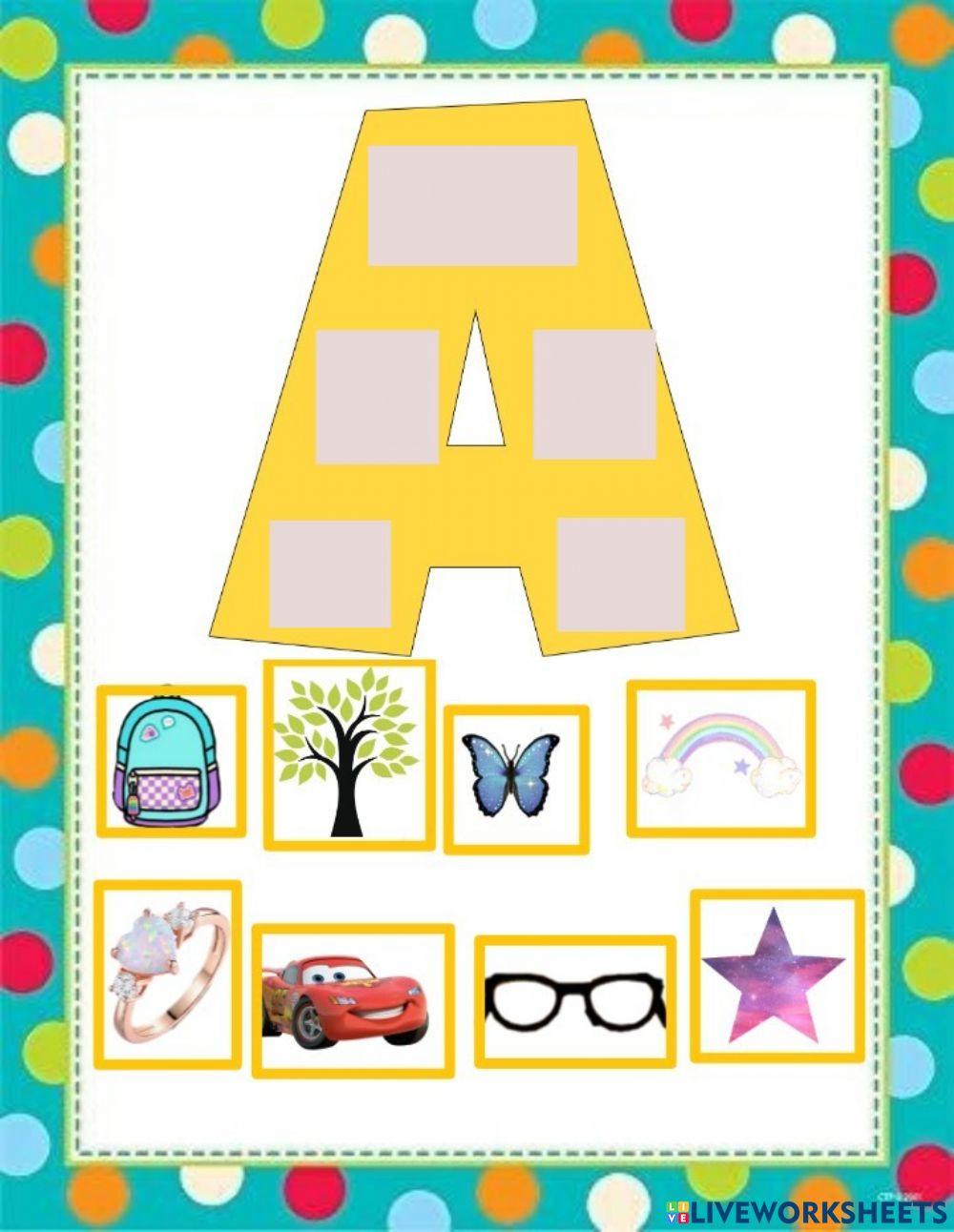 Vocal A worksheet for inicial | Live Worksheets