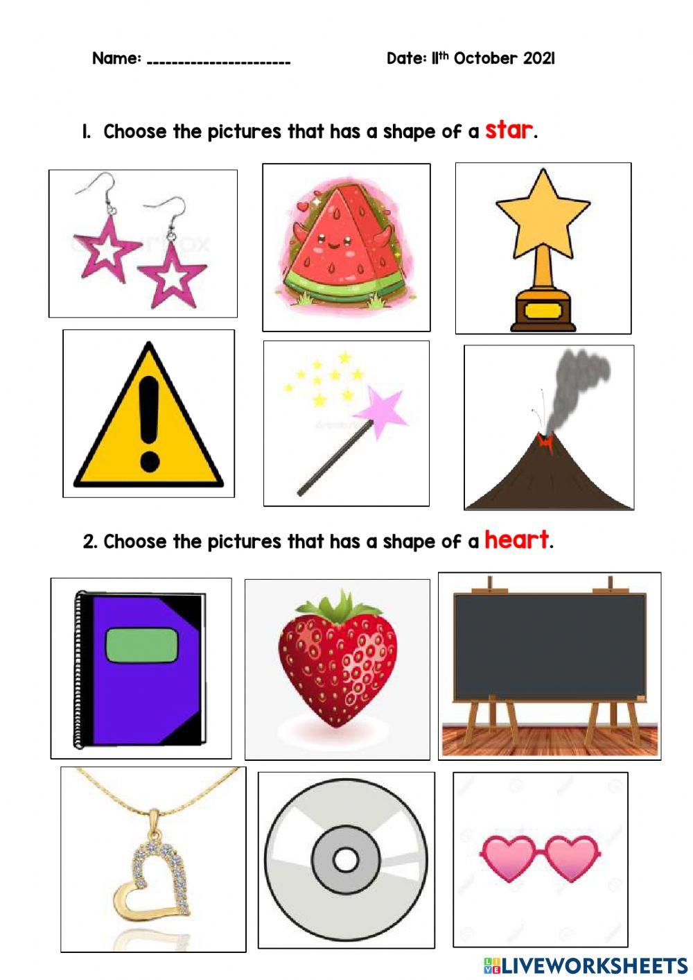 Name the shapes | Live Worksheets