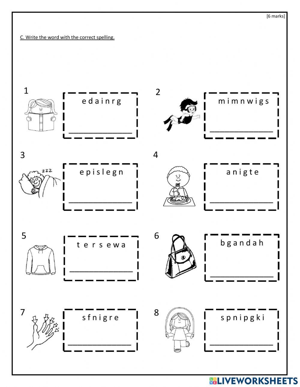English year 2 paper 2 worksheet | Live Worksheets