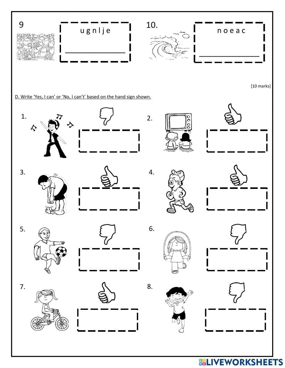 English year 2 paper 2 worksheet | Live Worksheets