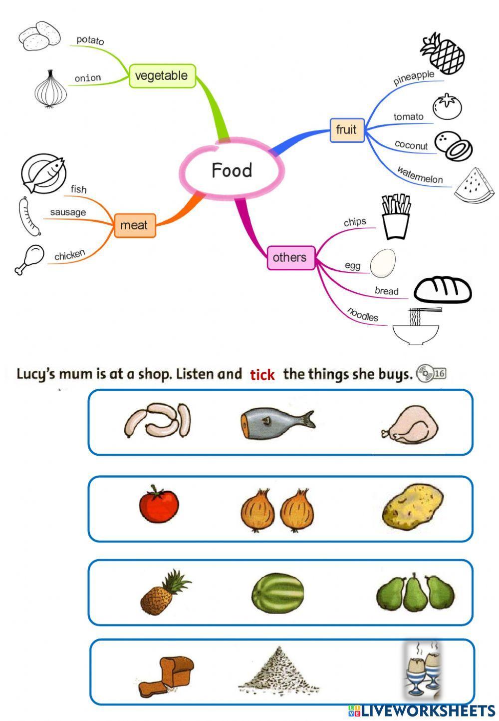 Food + This tha… | Free Interactive Worksheets | 1507548