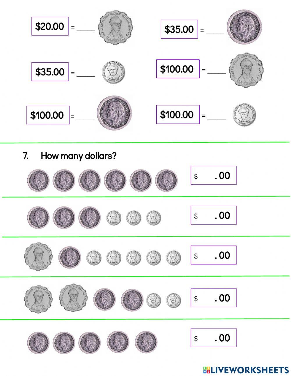 JMD Money Pract… | Free Interactive Worksheets | 1507722