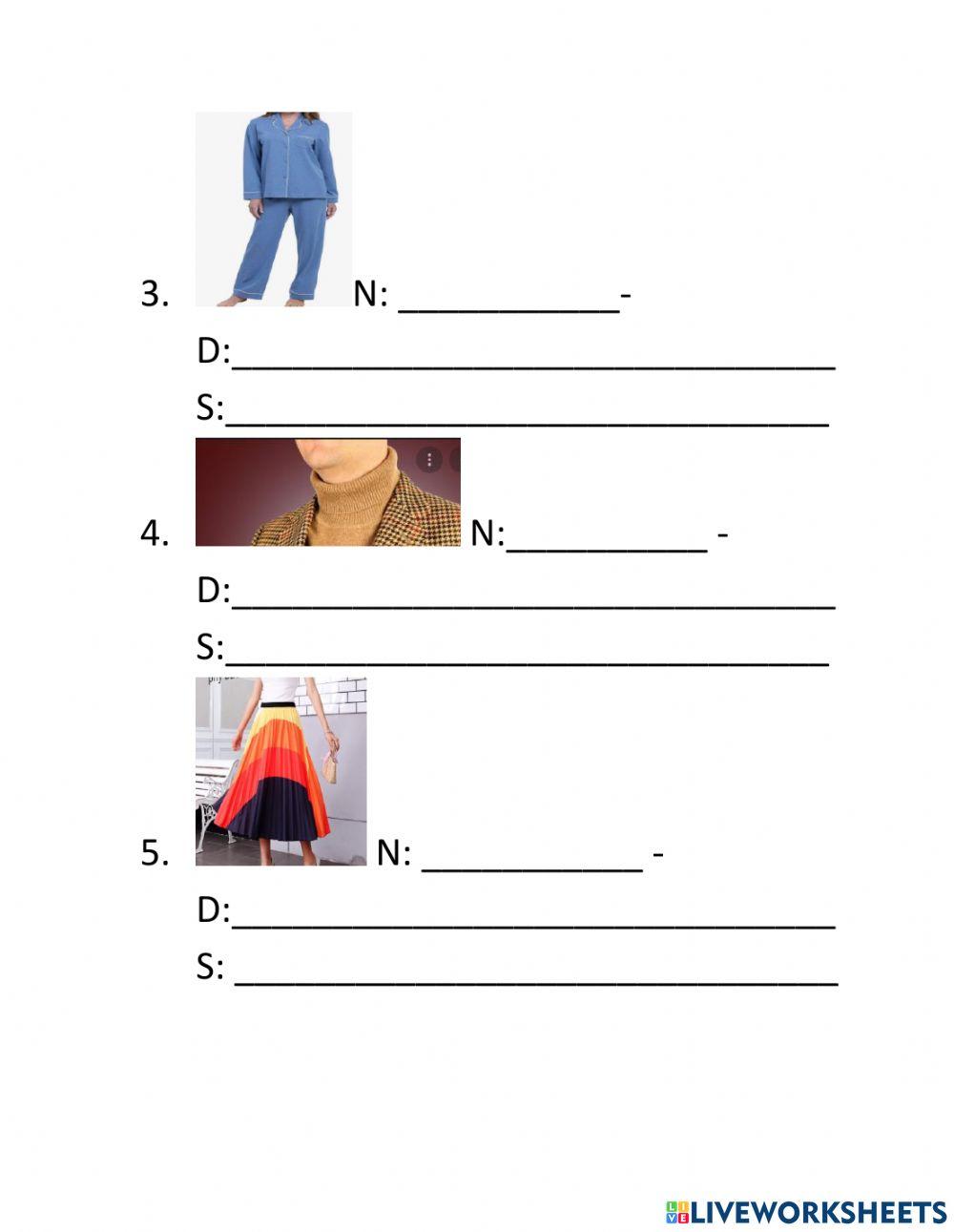 6b clothing worksheet | Live Worksheets