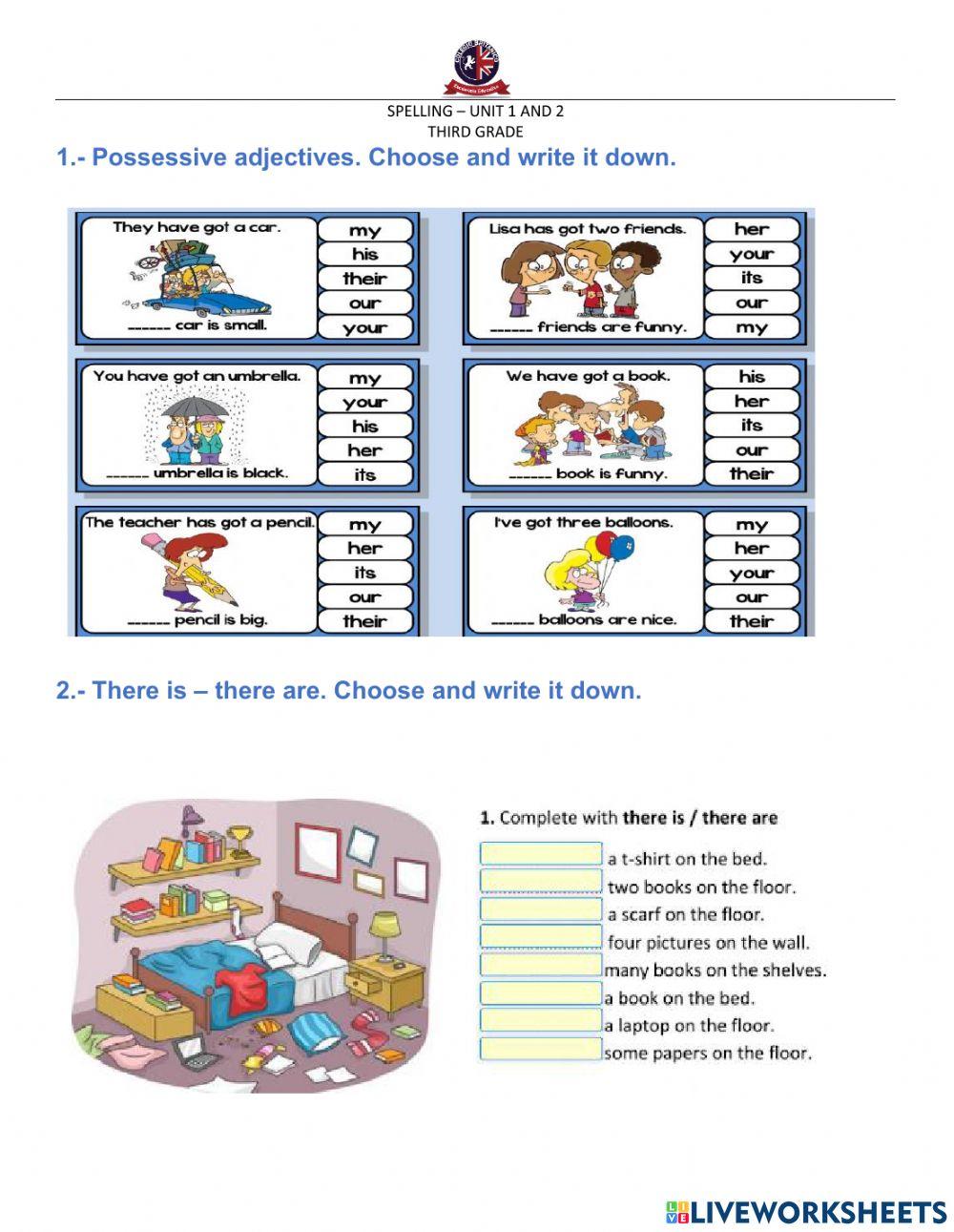Grammar 1st B THIRD GRADE worksheet | Live Worksheets