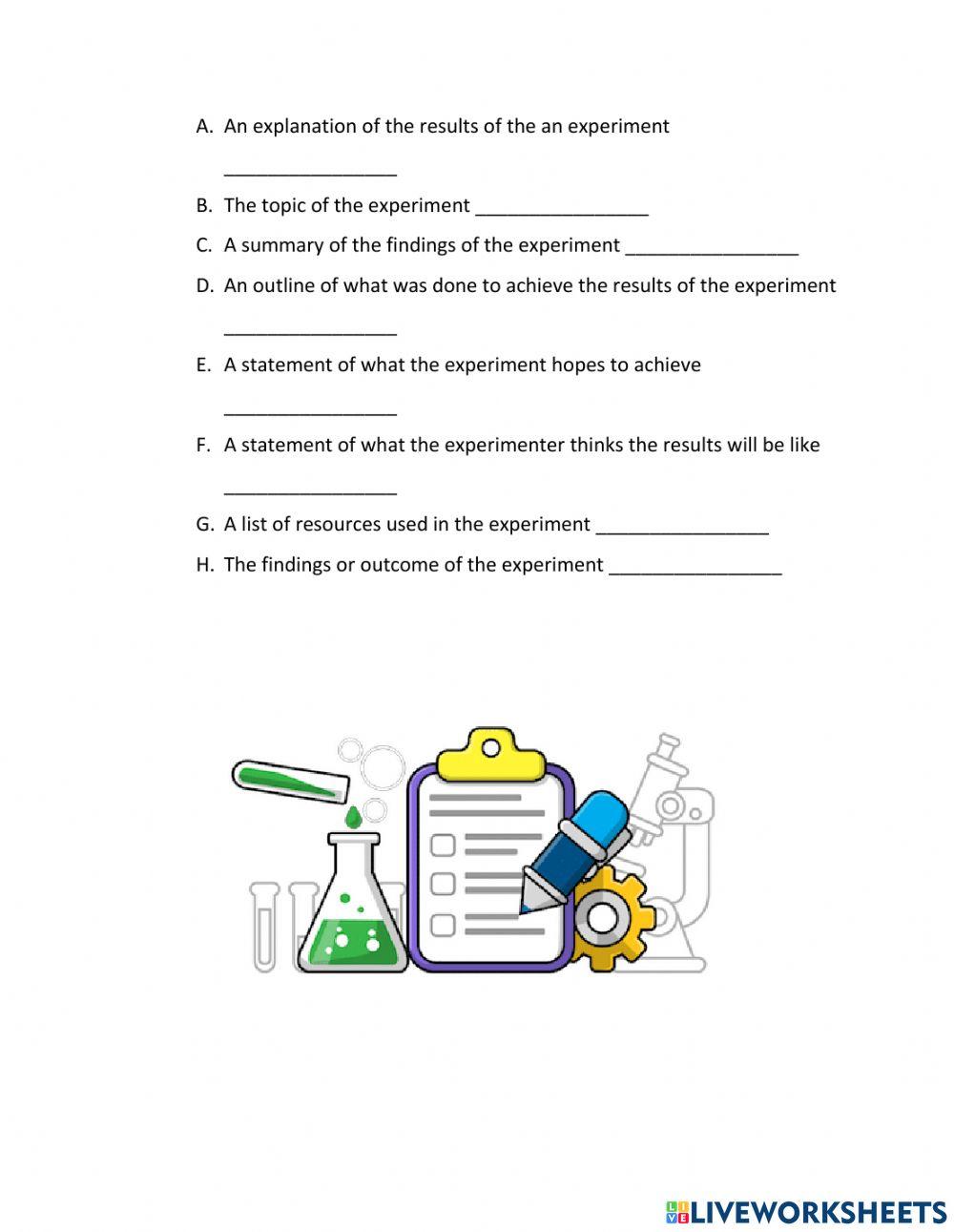 Writing lab rep… | Free Interactive Worksheets | 1508418