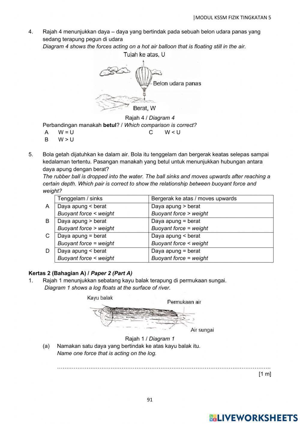 Archimedes Prin… | Free Interactive Worksheets | 1508593