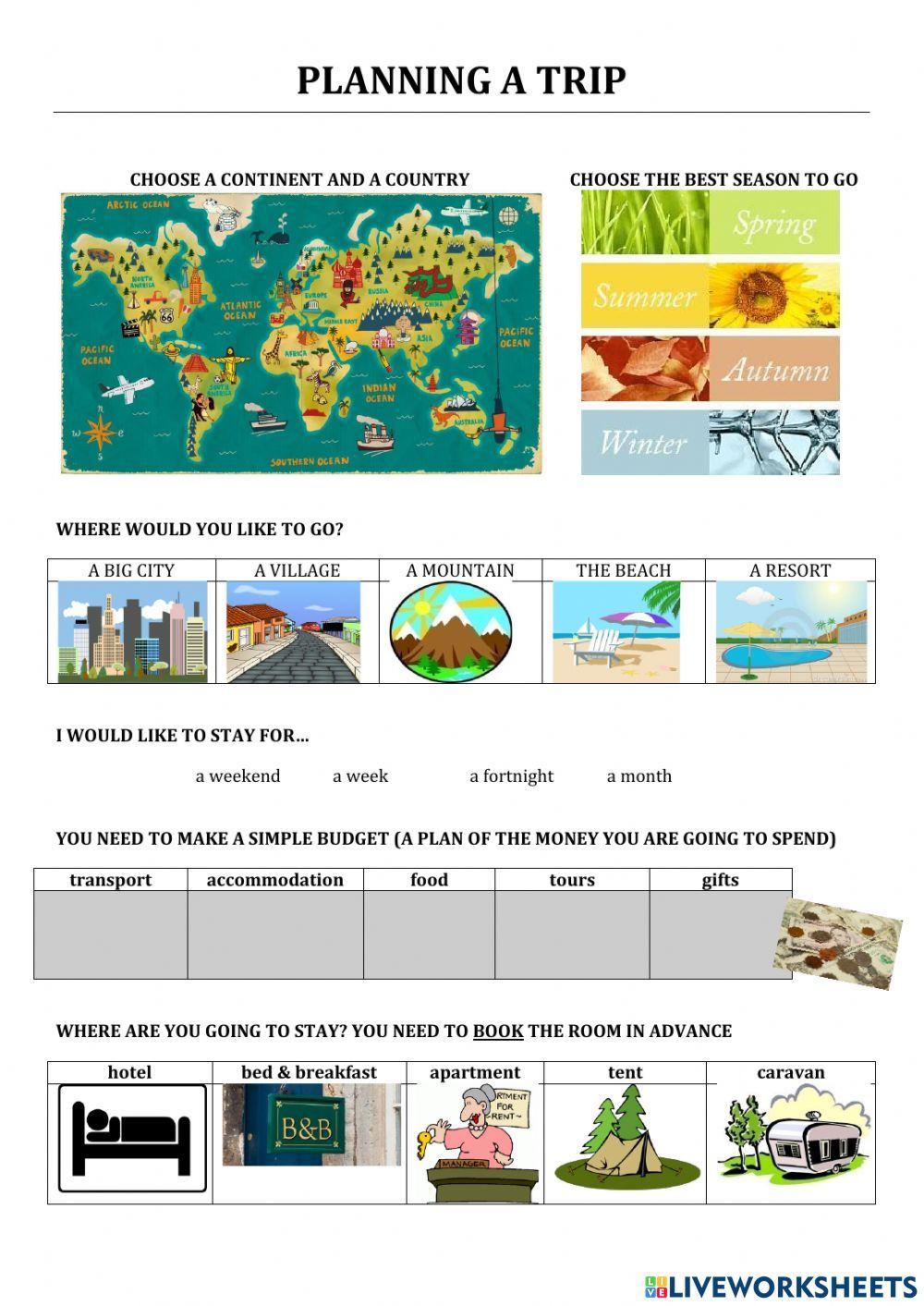 Travel plan | LiveWorksheets | 1508887 Travel plan | LiveWorksheets | 1508887