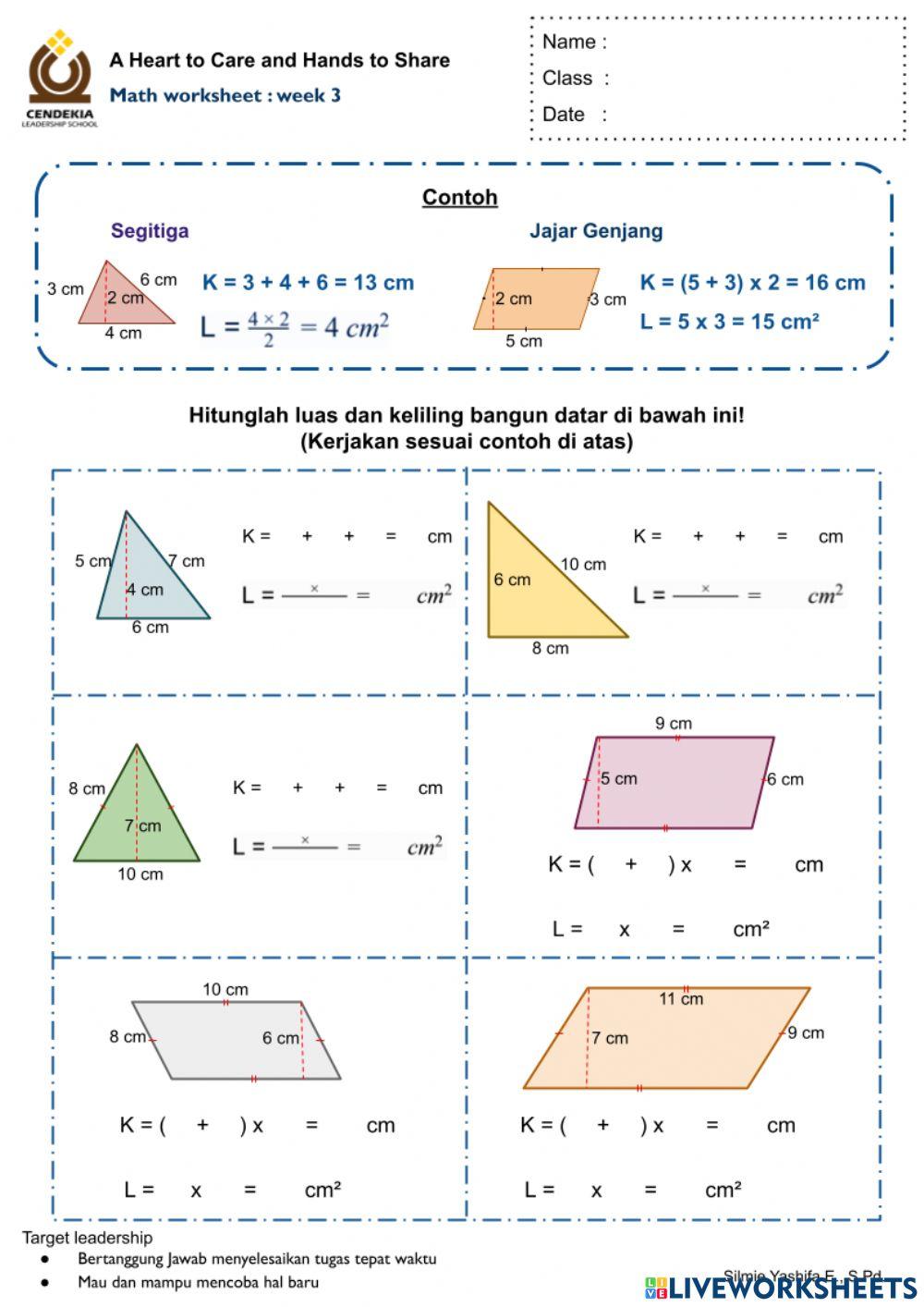 Keliling Dan Luas Bangun Datar Worksheet - vrogue.co