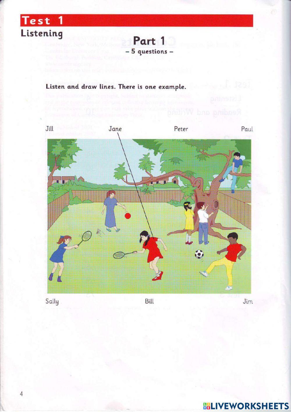 6741121 | Movers Book 2 - Test 1 - Listening