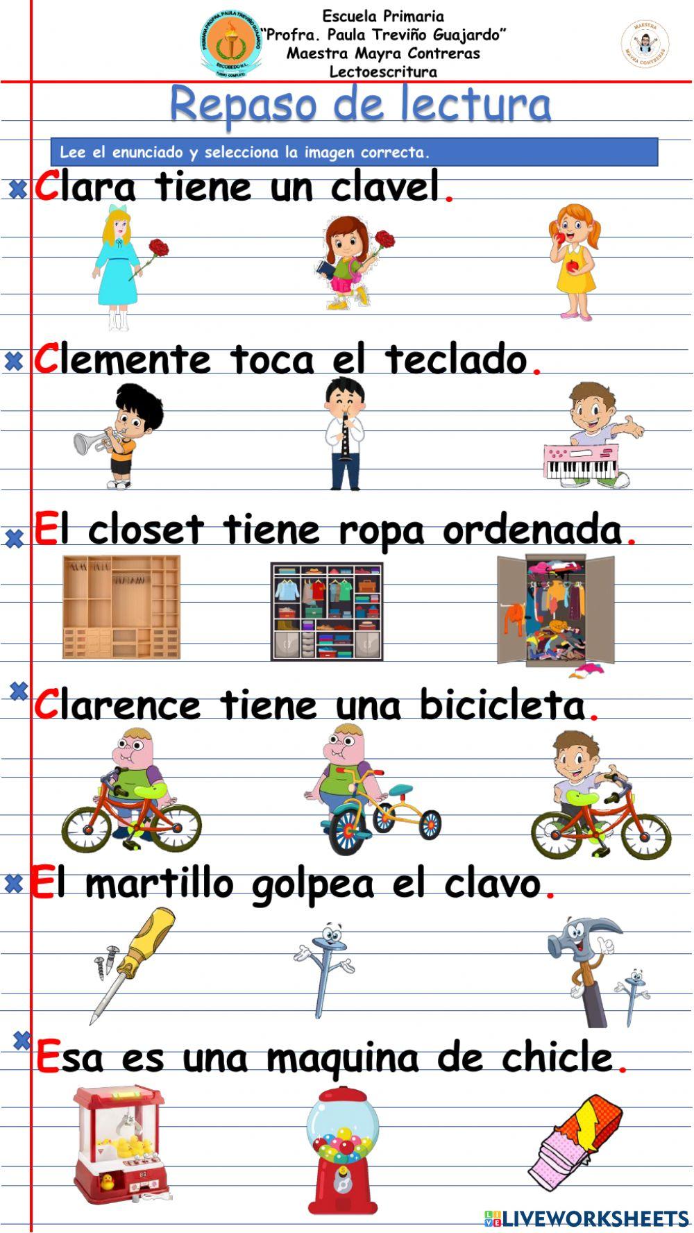 Sílaba cl | Free Interactive Worksheets | 1510208