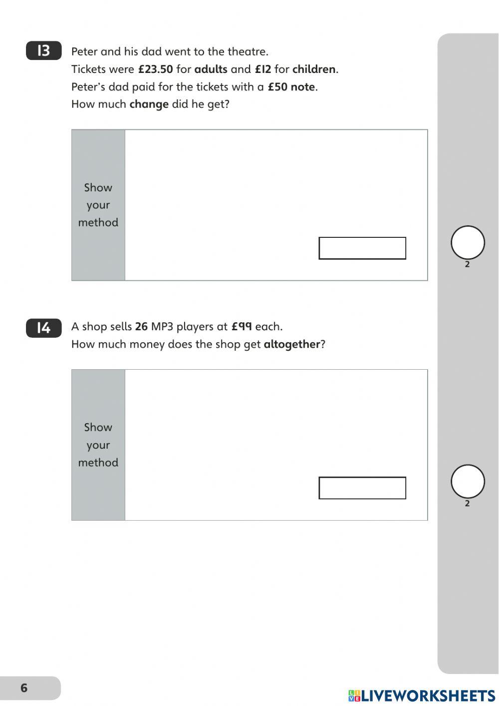 1524611 | Y6 Autumn1 Problem solving and reasoning